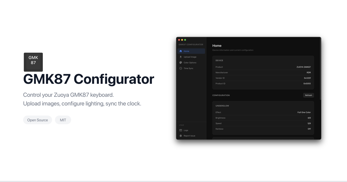 GMK87 Configurator - Control your Zuoya GMK87 keyboard